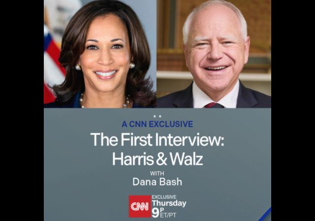 Harris’s Pre-Taped CNN Interview Will Include Walz