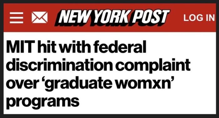 MIT “Womxn” Only Physics and Bio Grad Programs Challenged by Equal ...